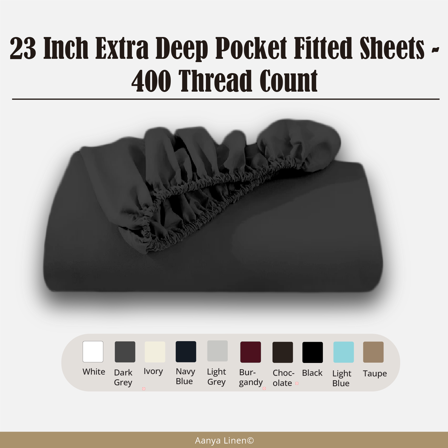 100% Cotton 23 Inch Extra Deep Pocket Fitted Sheets