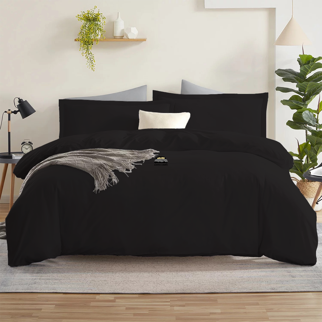 Black Duvet Cover Set - AanyaLinen