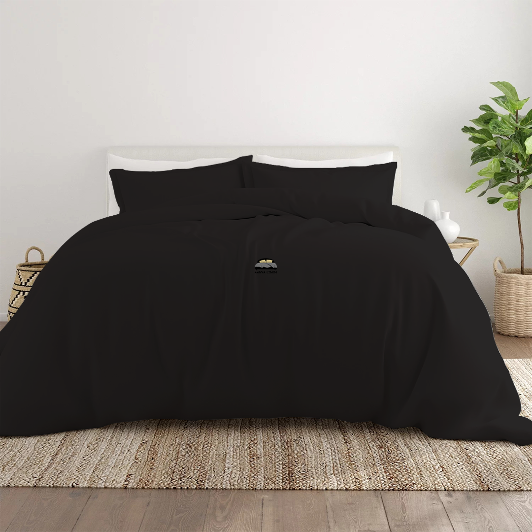 Black Duvet Cover Set - AanyaLinen