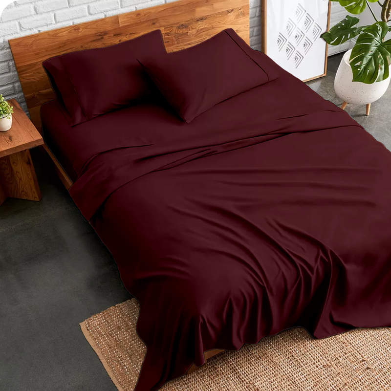Burgundy Sheet Set | Burgundy Bed Sheet Set