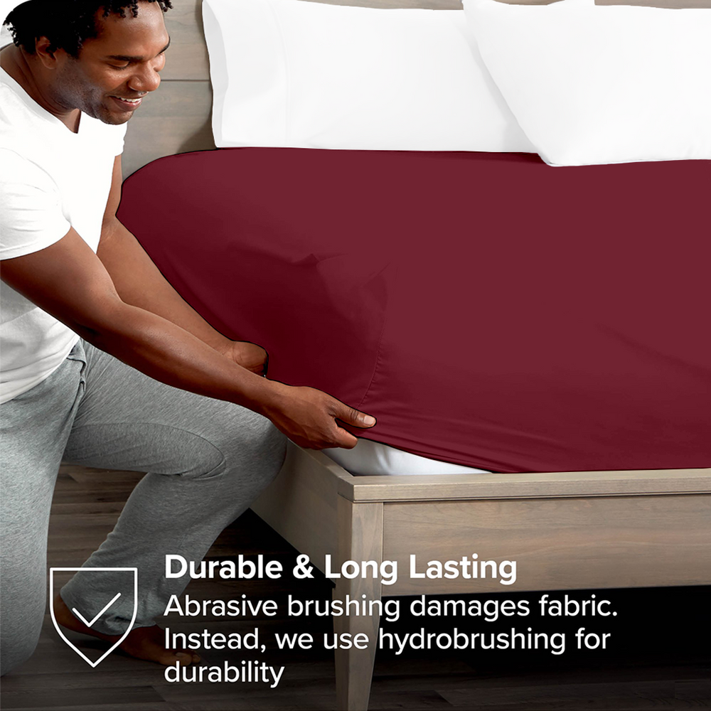 Burgundy Fitted Sheets - King, Queen, Twin