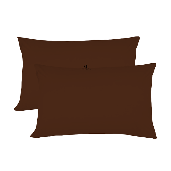 Luxury Solid Chocolate Pillowcases - Aanya Linen