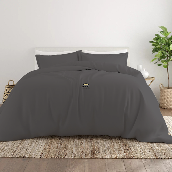 Dark Grey Duvet Cover Set - AanyaLinen