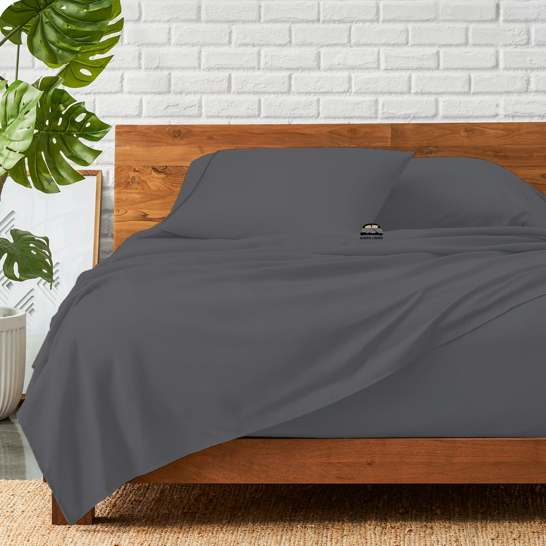 Dark Grey Sheet Set - AanyaLinen