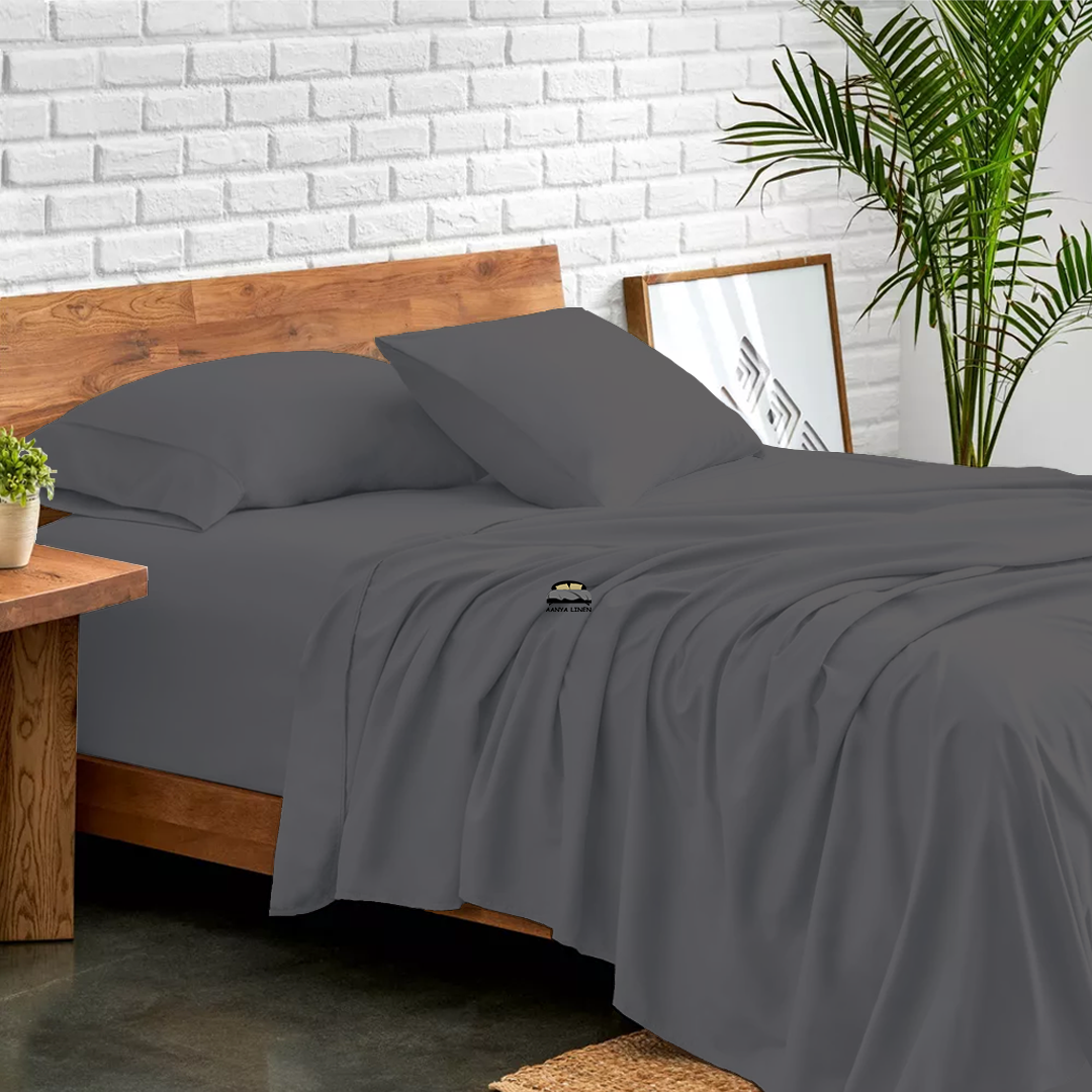 Dark Grey Sheet Set - AanyaLinen