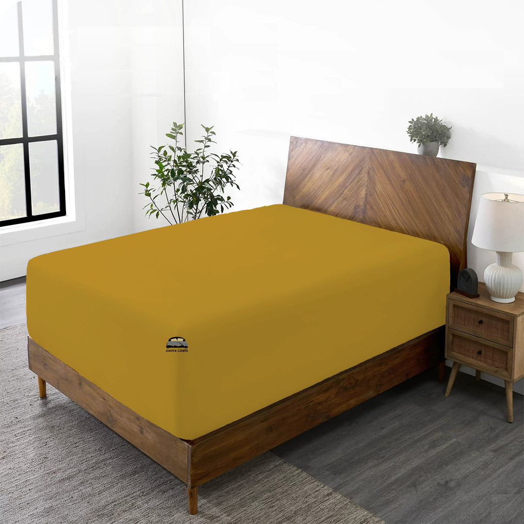Gold Fitted Sheet | Trending this Year - AanyaLinen