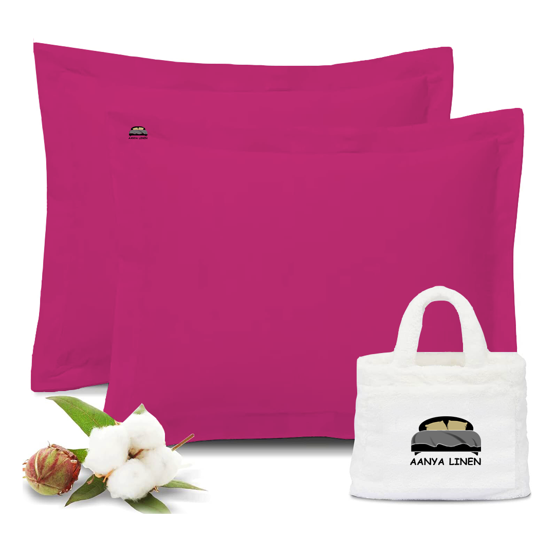 Hot Pink Euro Shams On Big 20% Discount - AanyaLinen