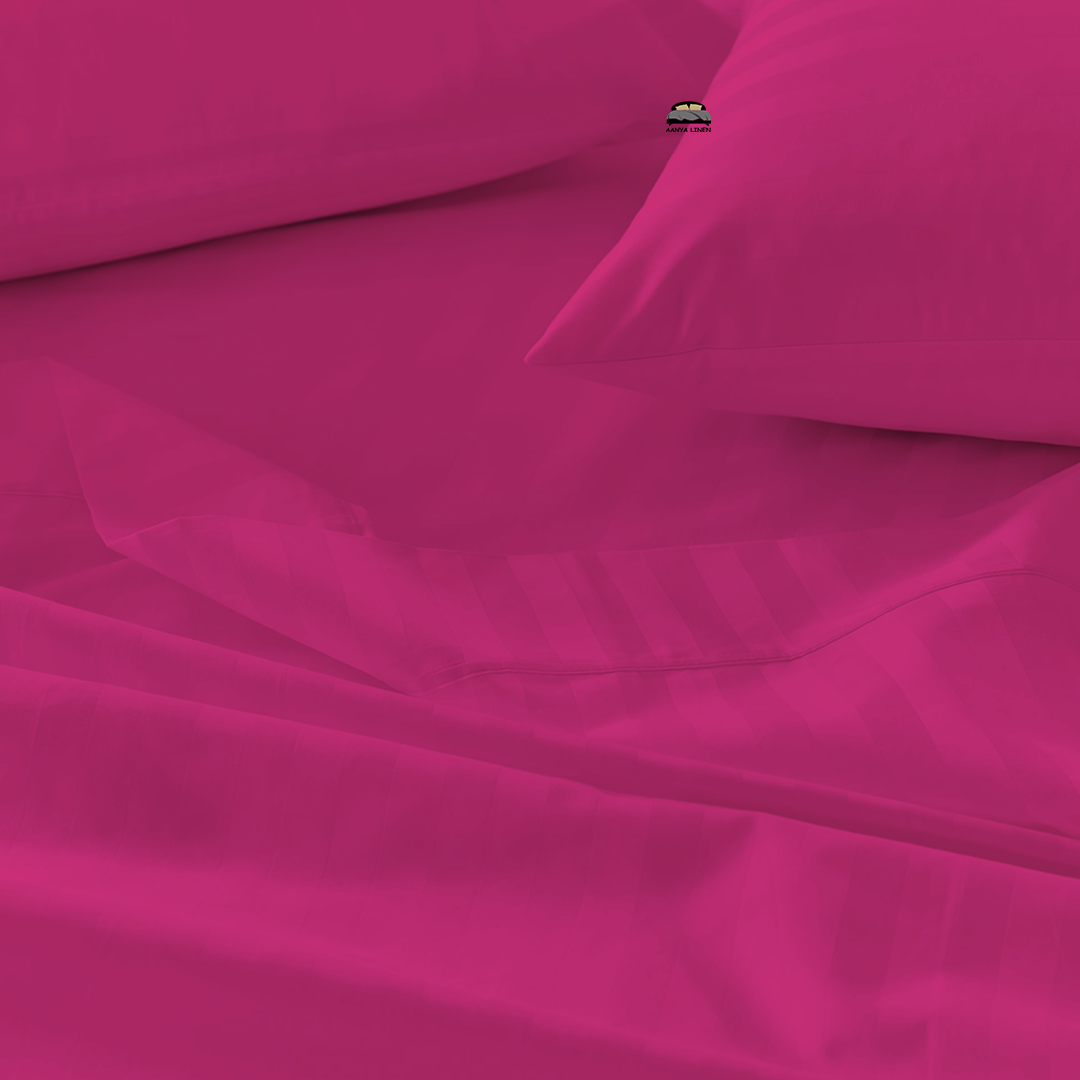 Hot Pink Stripe Sheet Set - AanyaLinen
