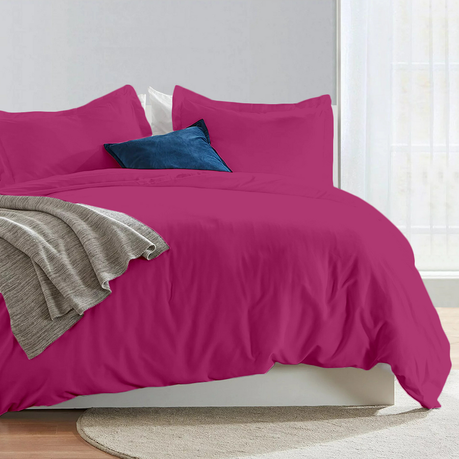 Hot Pink Duvet Cover Set | Queen, King, Twin XL - Aanya Linen