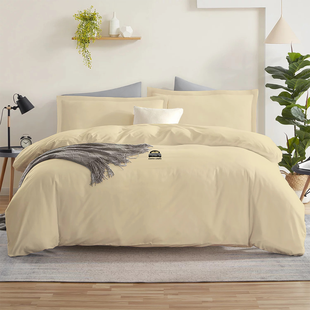 Ivory Duvet Cover Set | King & Queen - AanyaLinen