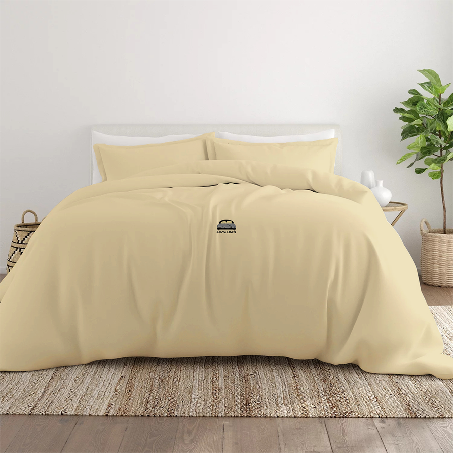 Ivory Duvet Cover Set | King & Queen - AanyaLinen