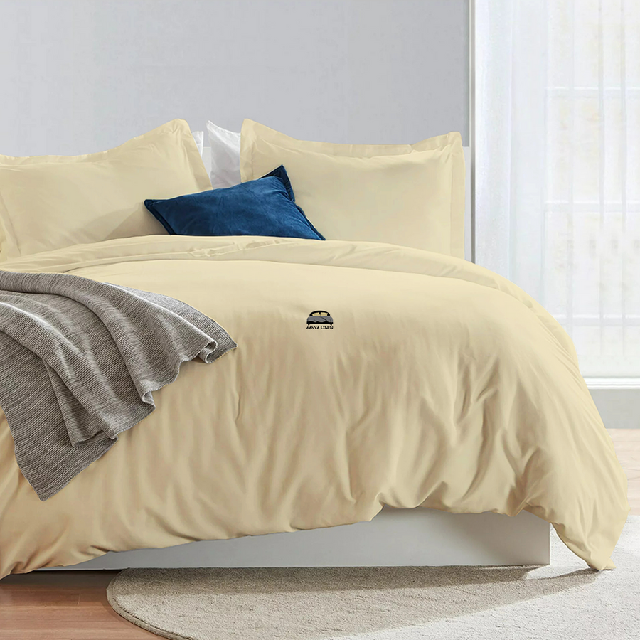 Ivory Duvet Cover Set | King & Queen - AanyaLinen