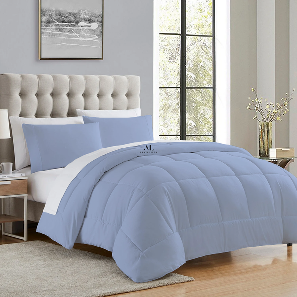 Light Blue Comforter in Twin, Full, Queen Sizes - AanyaLinen