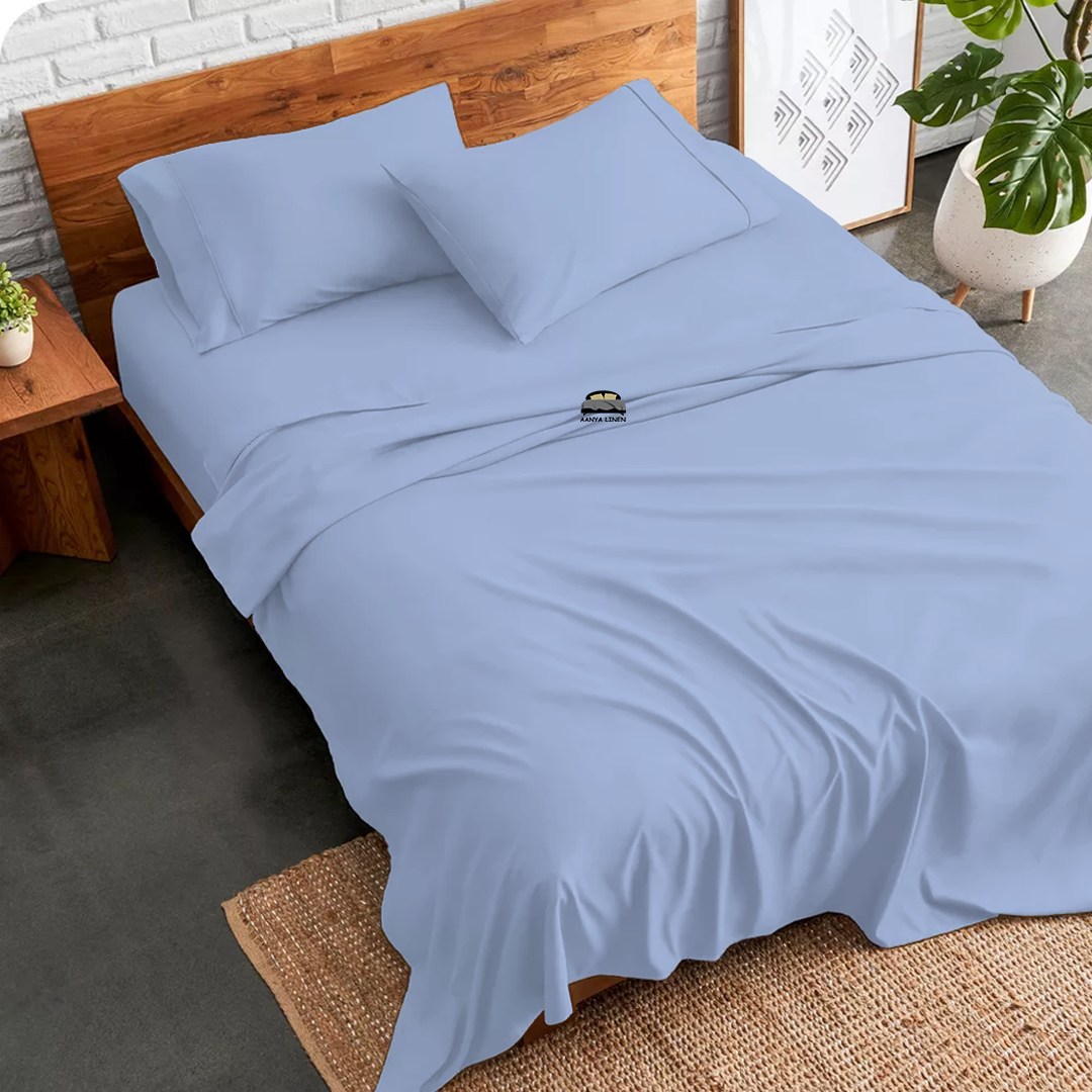 Light Blue Sheets Set Ultimate 20% Discount Price - AanyaLinen