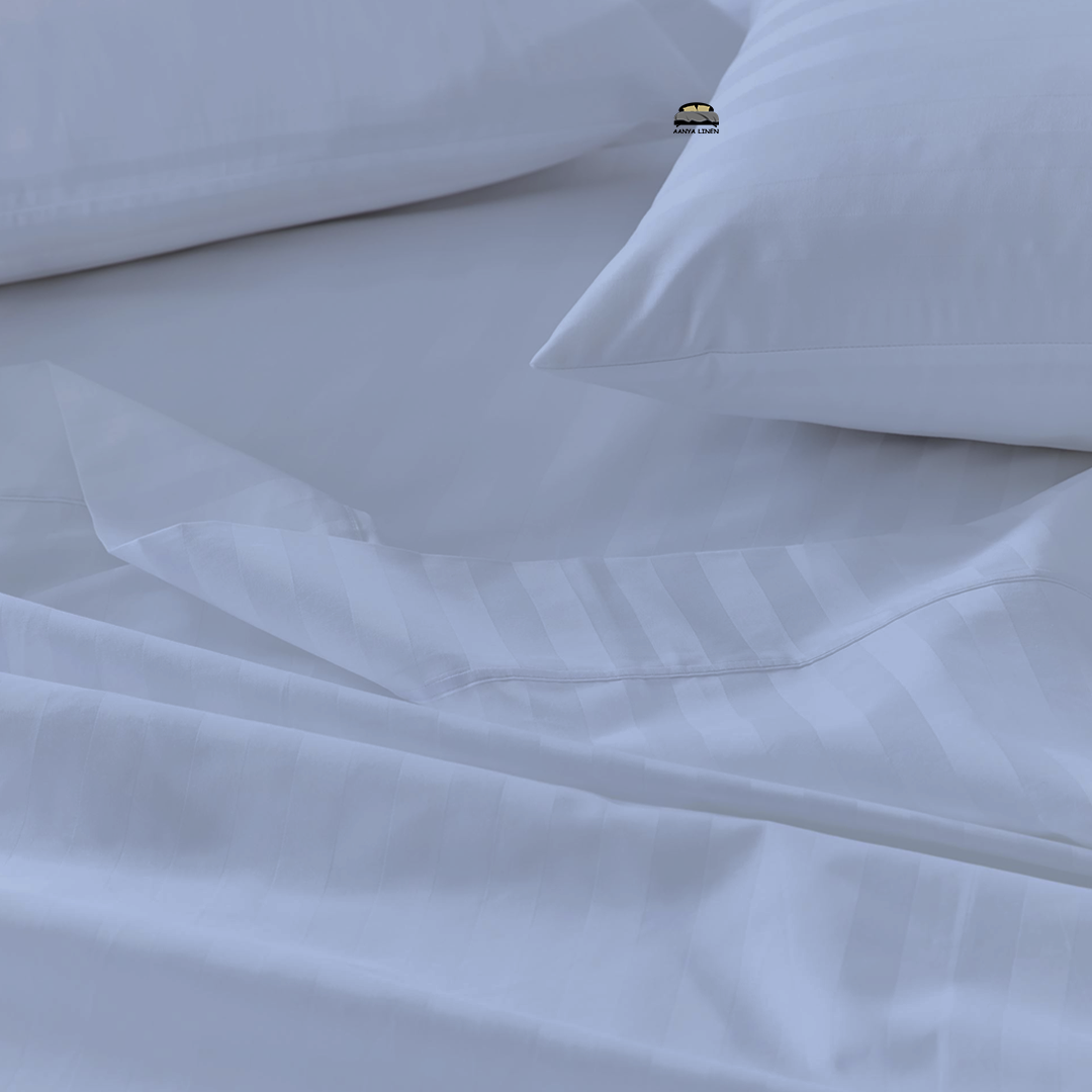 Light Blue Stripe Sheet Set in Current Big Offer - AanyaLinen