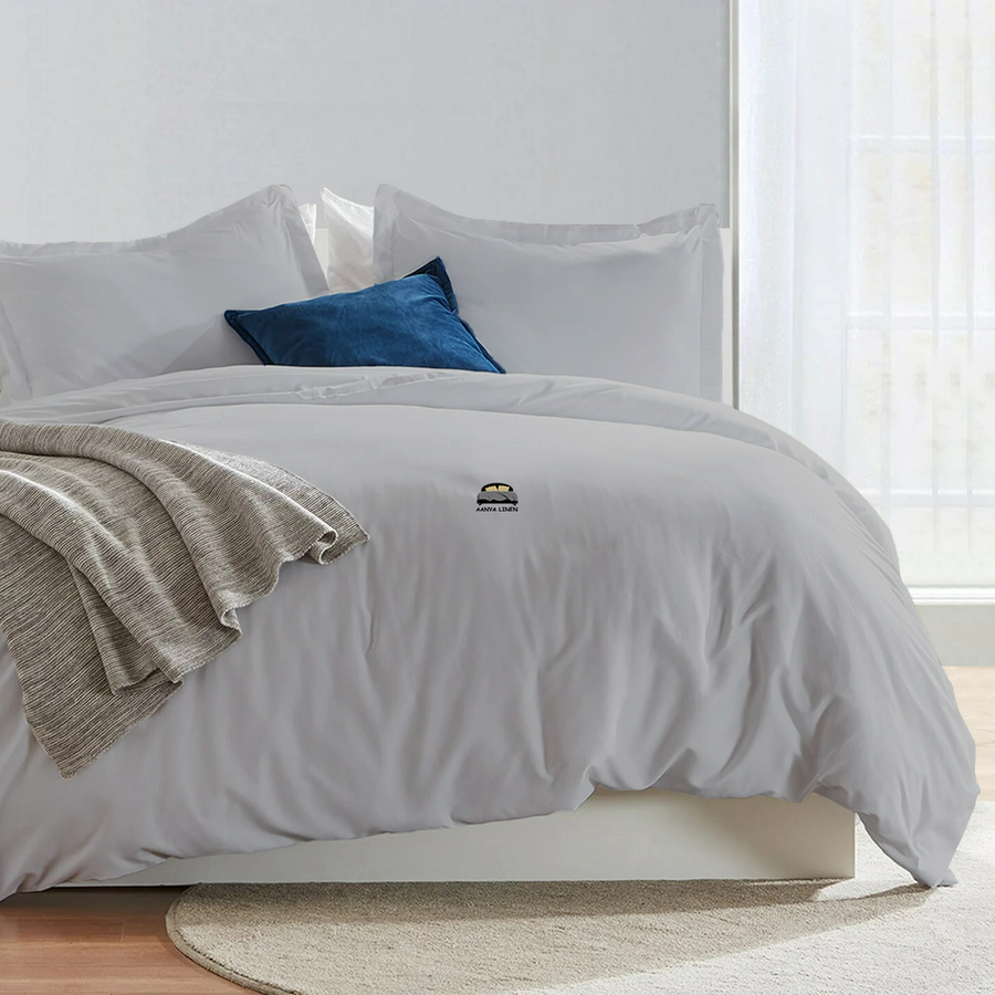 Light Grey Duvet Cover Set | King & Queen sizes - AanyaLinen