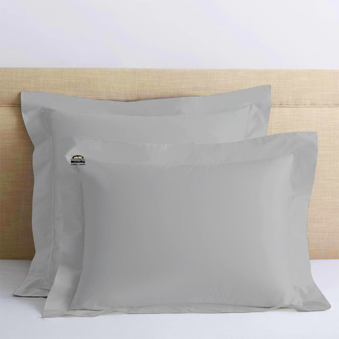 Light Grey Euro Shams "26x26" or "32x32" sizes - AanyaLinen