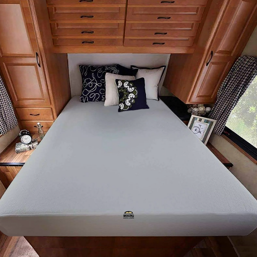 Light Grey RV Fitted Sheet, Easy Fit, 20% Discount - AanyaLinen