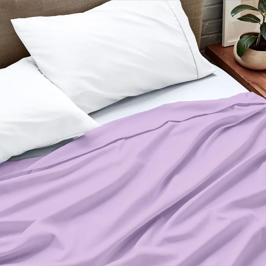 Lilac bed sheets | 300TC 100% Cotton - Aanya Linen