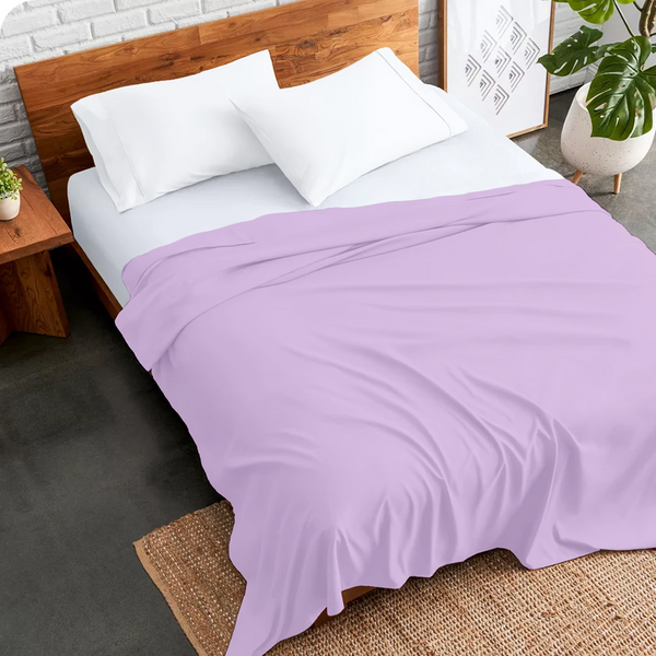Lilac bed sheets | 300TC 100% Cotton - Aanya Linen