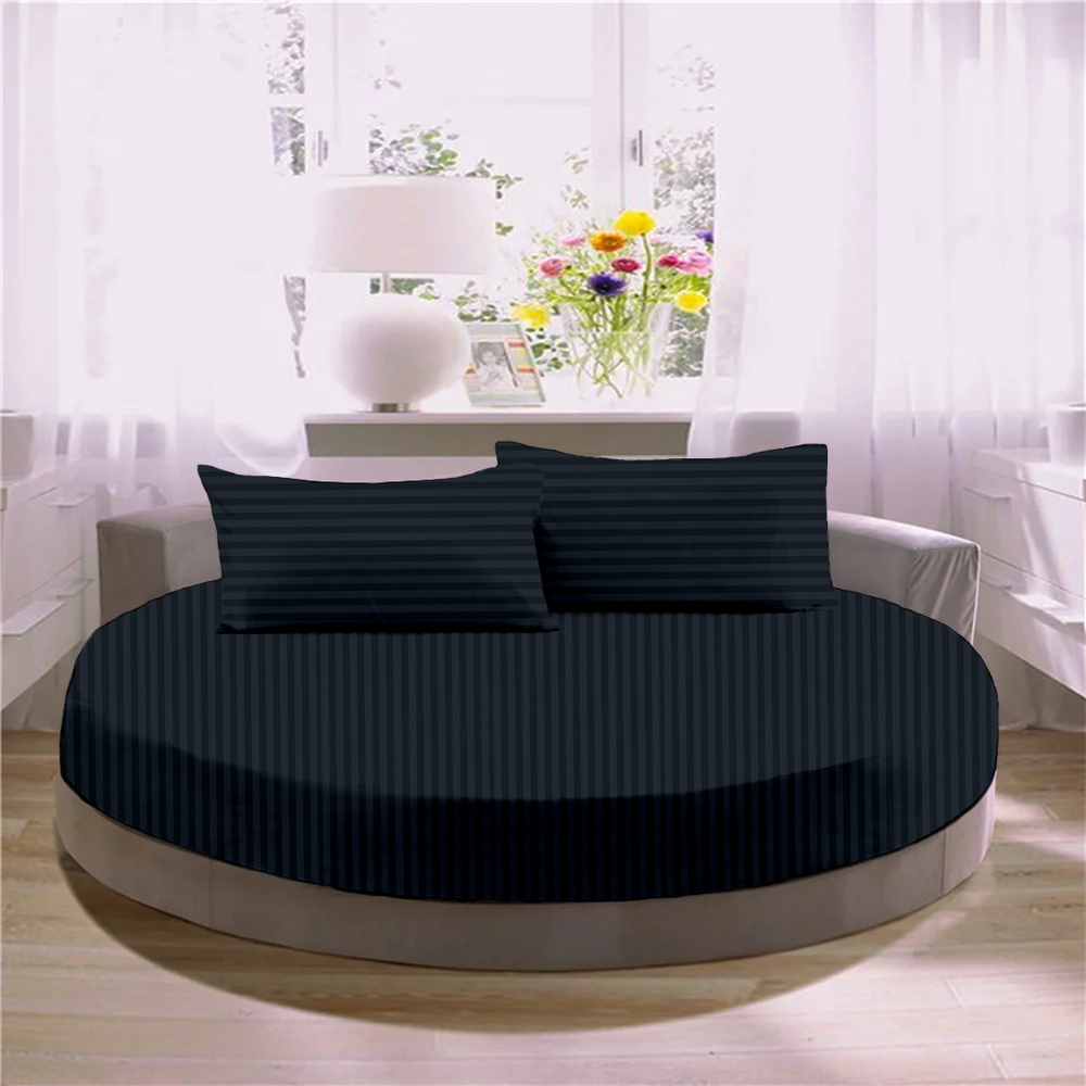 Round Stripe Sheet Set | 4Pcs | 84 to 96 Diameter