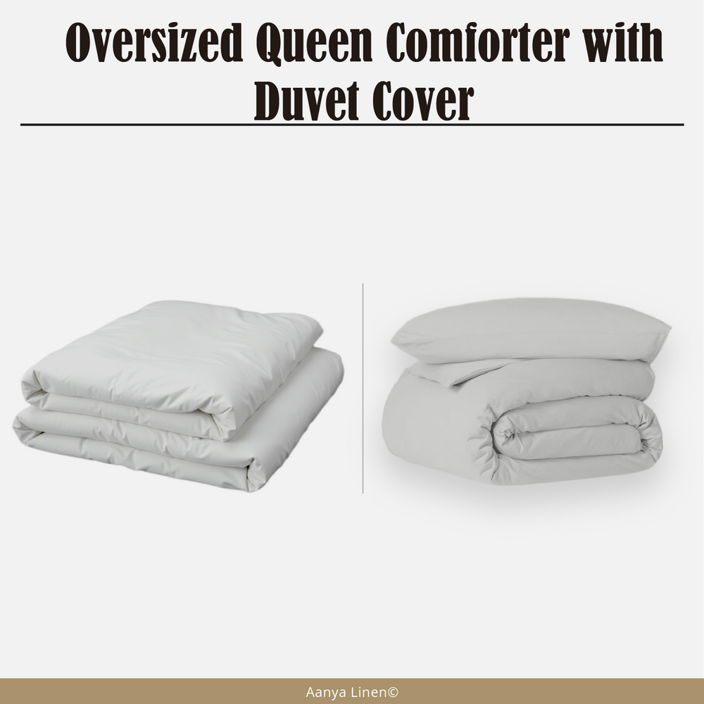 Oversized Queen Comforter with Duvet Cover | 400TC Cotton