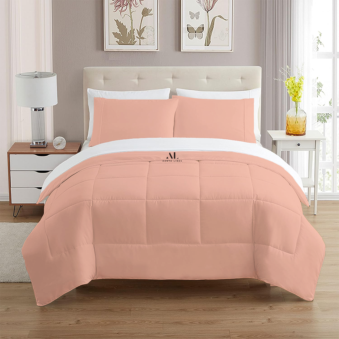 Peach Comforter Sets - AanyaLinen
