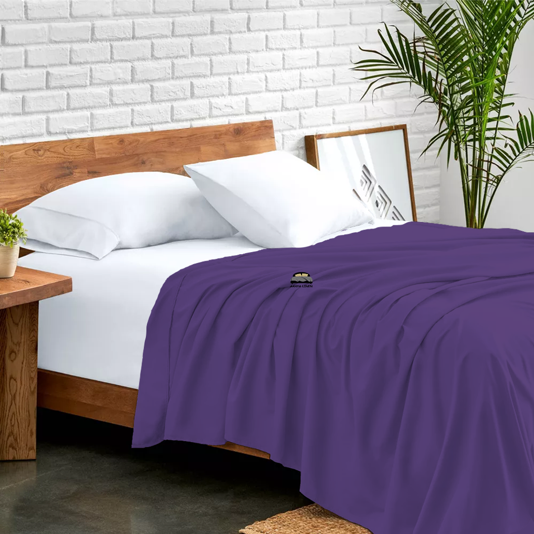 Buy Purple Flat Sheets Sold Separately - Aanya Linen
