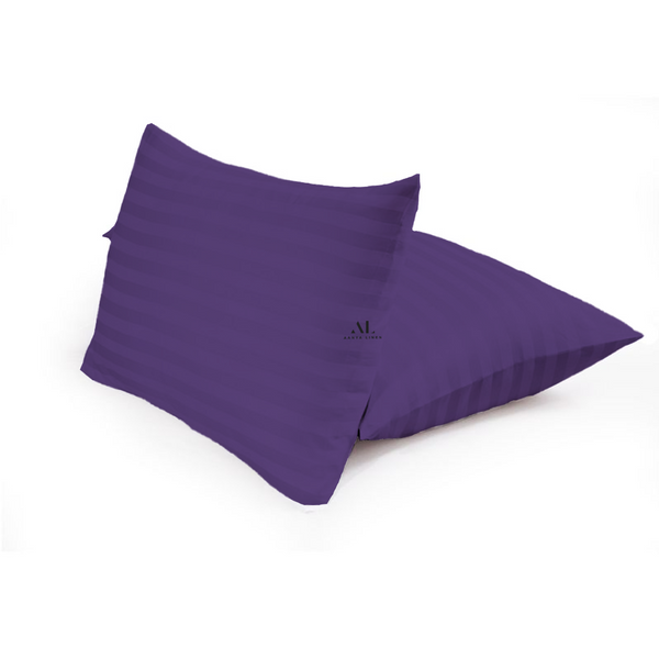 Shiny Purple Striped Pillowcase - AanyaLinen