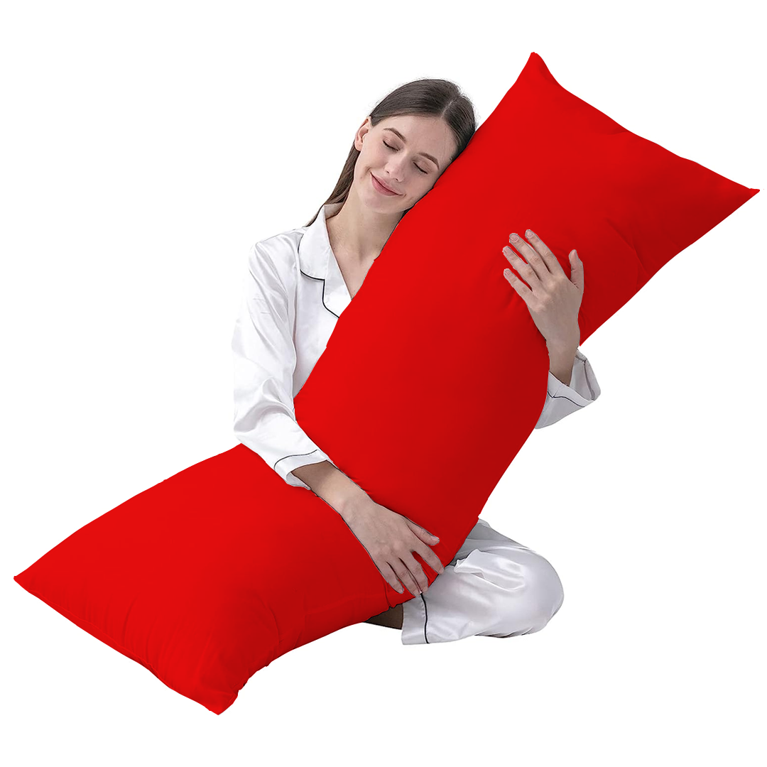 Red Body Pillow Covers - AanyaLinen