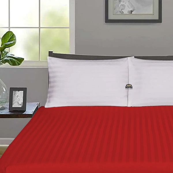 Red Stripe Fitted Sheet | Absolutely Lowest Price - AanyaLinen