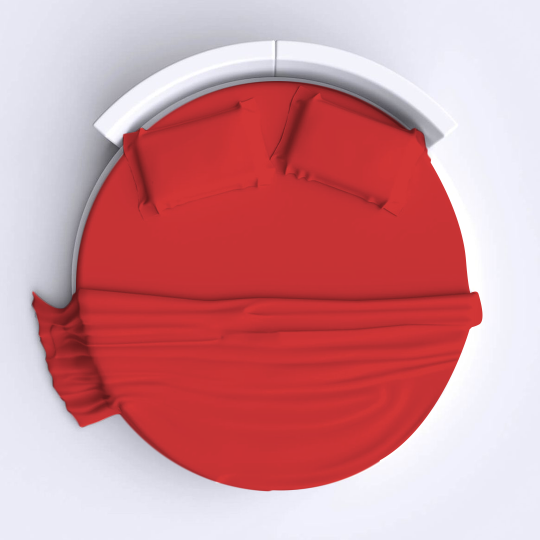 Blood Red Round Bed Sheets Set