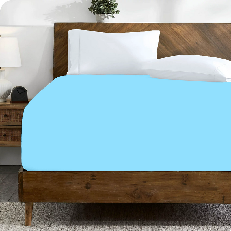 Light Blue Fitted Sheet | Deep Pocket