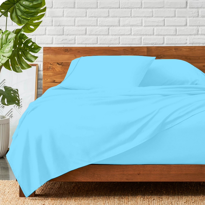 Light Blue Sheet Set Cotton 400 TC