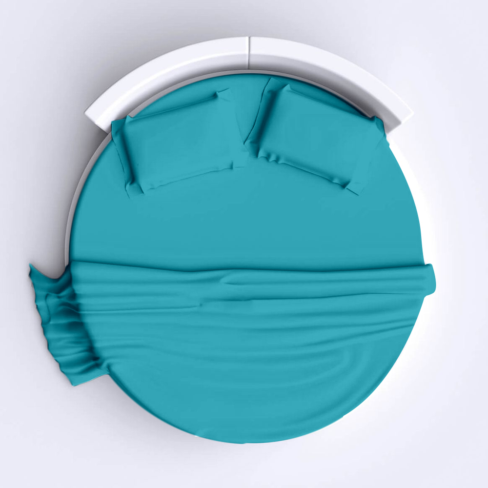 Turquoise Round Bed Sheets Set - 100% Cotton